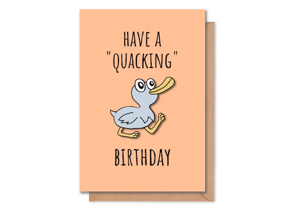 Quacking Birthday Funny Duck Pun Greeting Card - Etsy