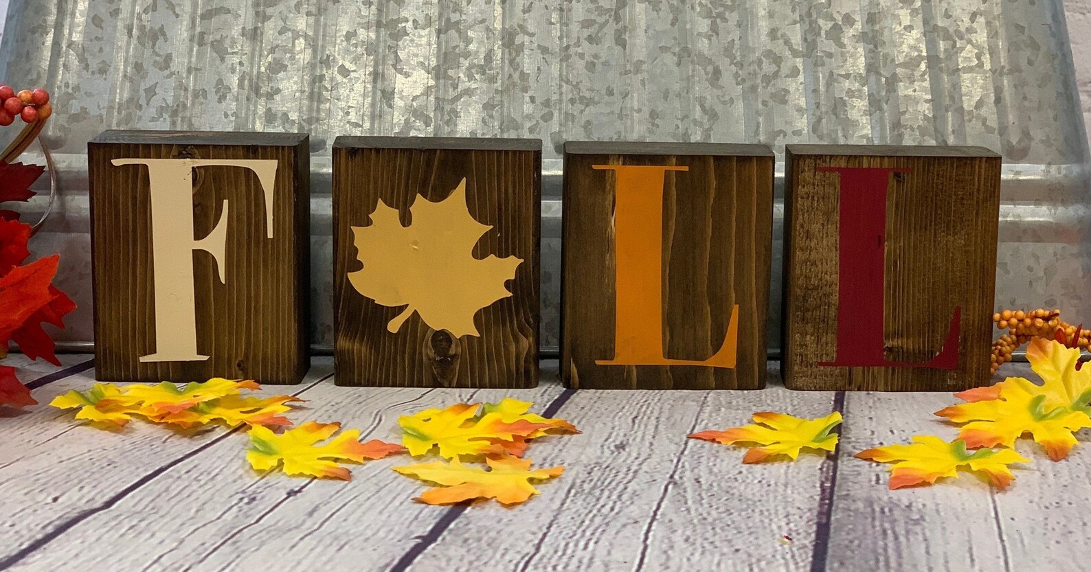 Fall Farmhouse Blocks Fall Decor Autumn Decor Holiday - Etsy