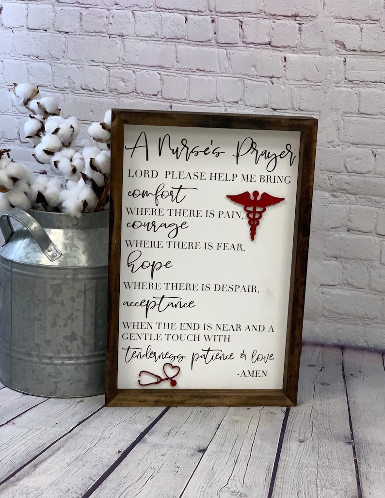 Nurse Prayer Sign Nurse Gift Nurse Appreciation Day - Etsy