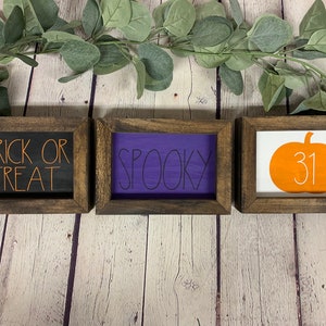 Reversible - Fall/halloween Mini Set of 3 | Rae Dunn Inspired Signs ...