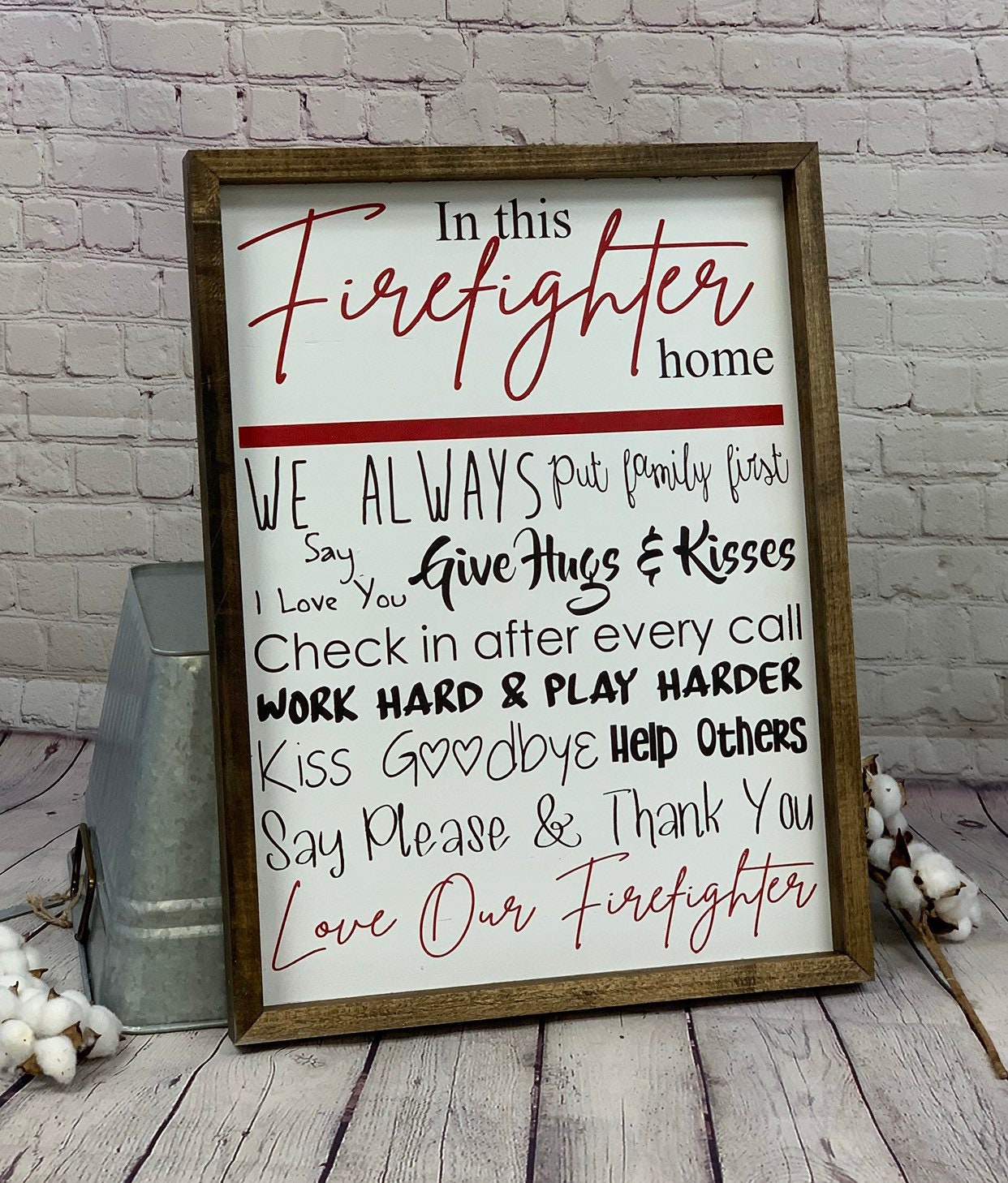 In This Firefighter Home Farmhouse Sign Firefighter Gift | Etsy