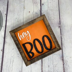 Hey Boo Farmhouse Sign | Fall Decor | Halloween Decor | Halloween ...