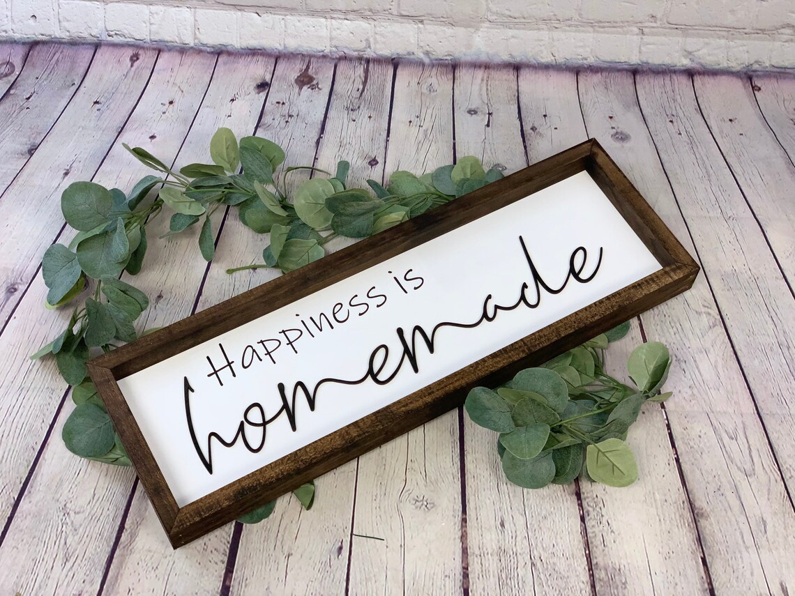 Happiness is Homemade Farmhouse Sign | Dining Room Sign | Living Room ...