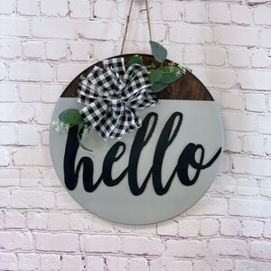 Hello Front Door Sign | Front Door Decor | Round Door Sign | Door ...