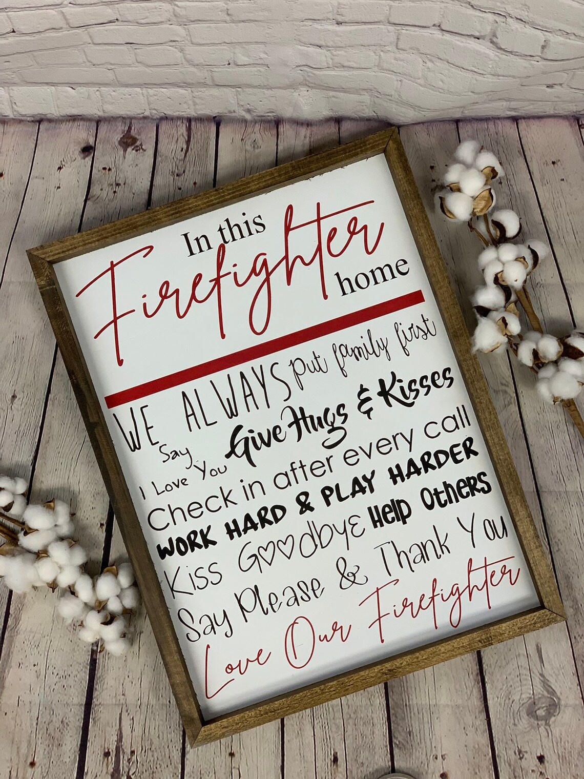 In This Firefighter Home Farmhouse Sign Firefighter Gift | Etsy