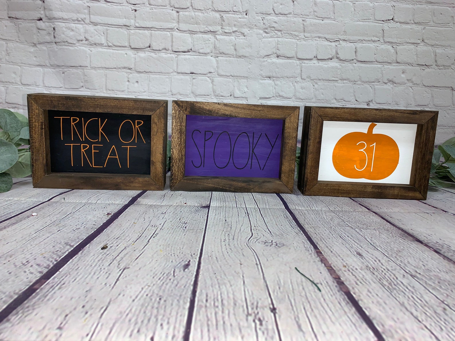 Reversible - Fall/halloween Mini Set of 3 | Rae Dunn Inspired Signs ...