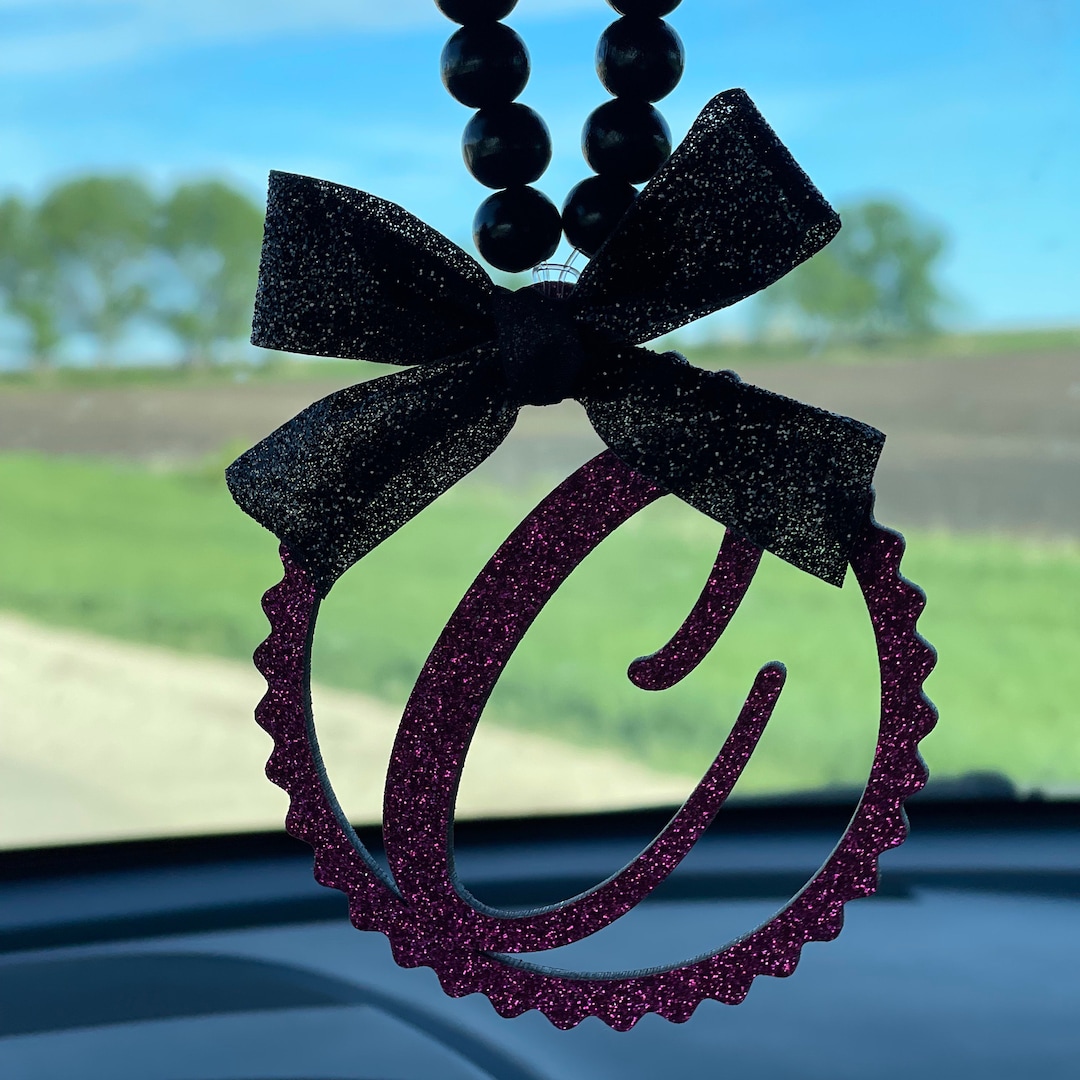 Personalized Initial Mirror Charm | Personalized Car Charm | Rear View ...