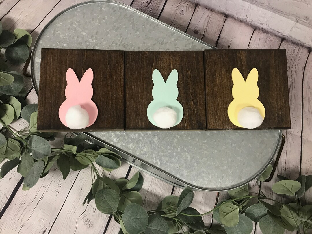 Easter Bunny 3D Mini Block Set of 3 | Easter Decor | Fluffy Tail Bunny ...