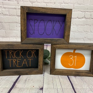 Reversible - Fall/halloween Mini Set of 3 | Rae Dunn Inspired Signs ...