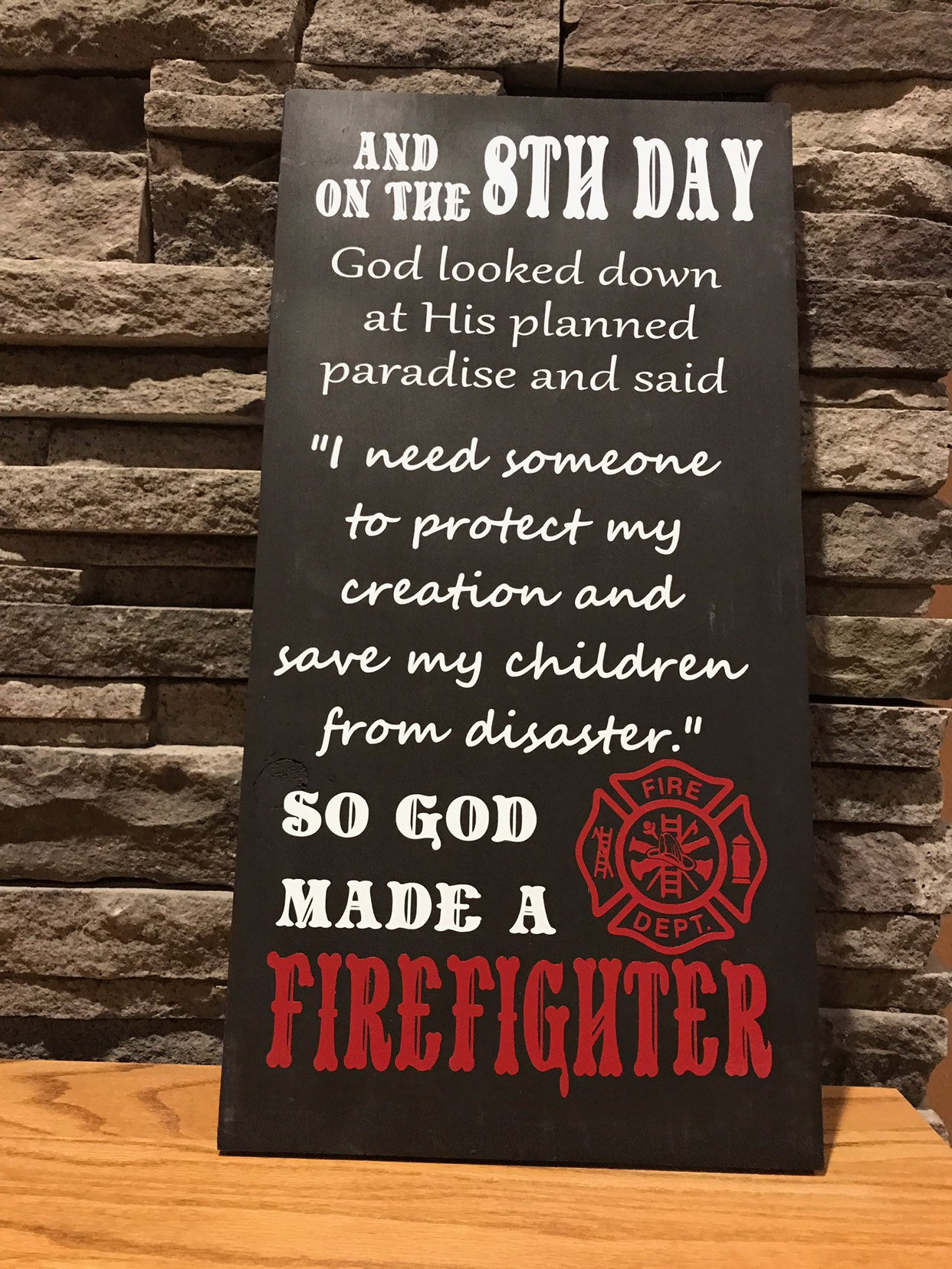 God Made a Firefighter Sign | Firefighter Gift | Firefighter Decor ...