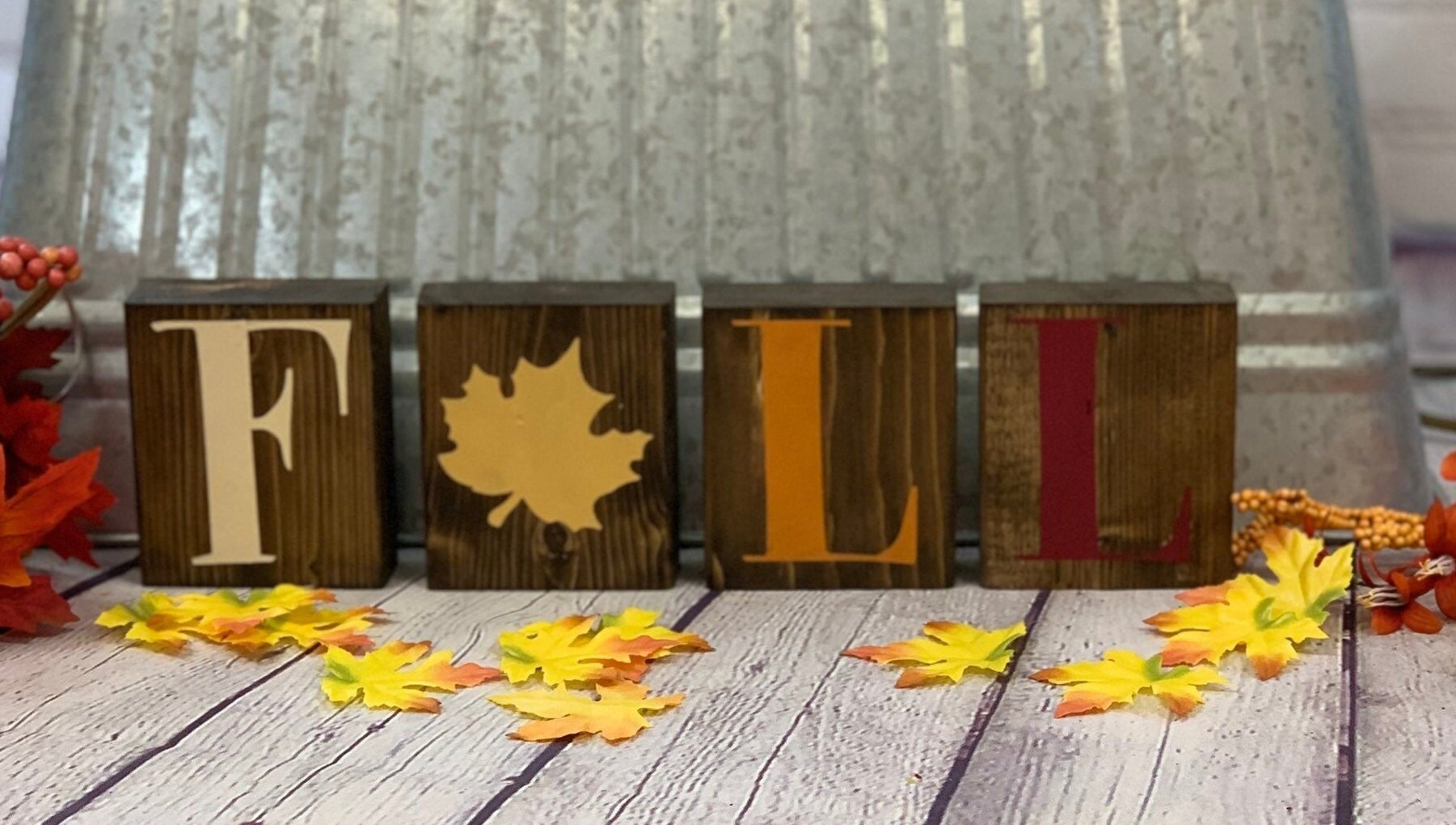 Fall Farmhouse Blocks | Fall Decor | Autumn Decor | Holiday Decor - Etsy