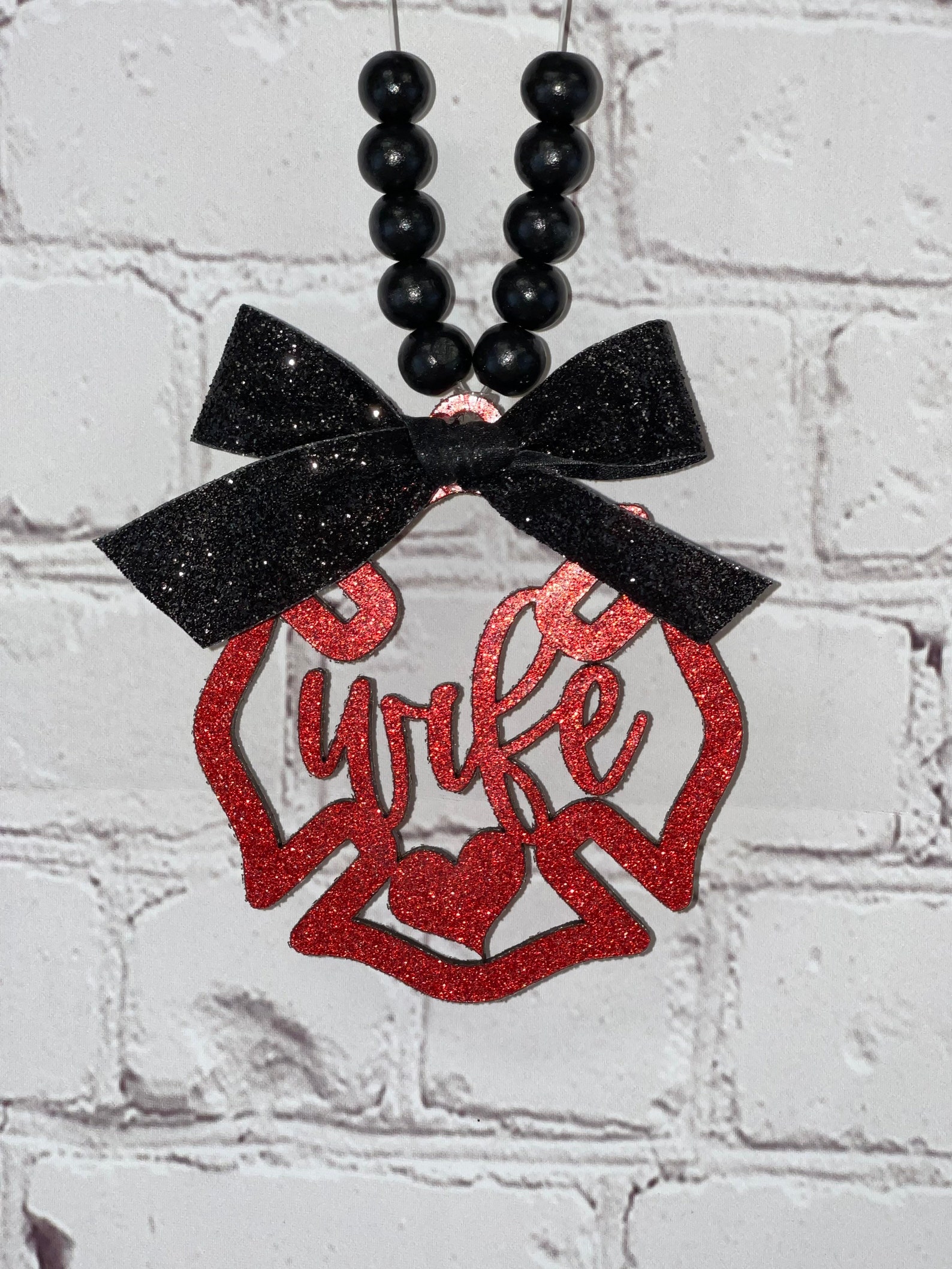 Firefighter Wife Car Mirror Charm | Car Charm | Rear View Mirror Charm ...