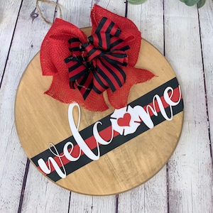 Firefighter Welcome Front Door Sign | Front Door Decor | Round Door ...