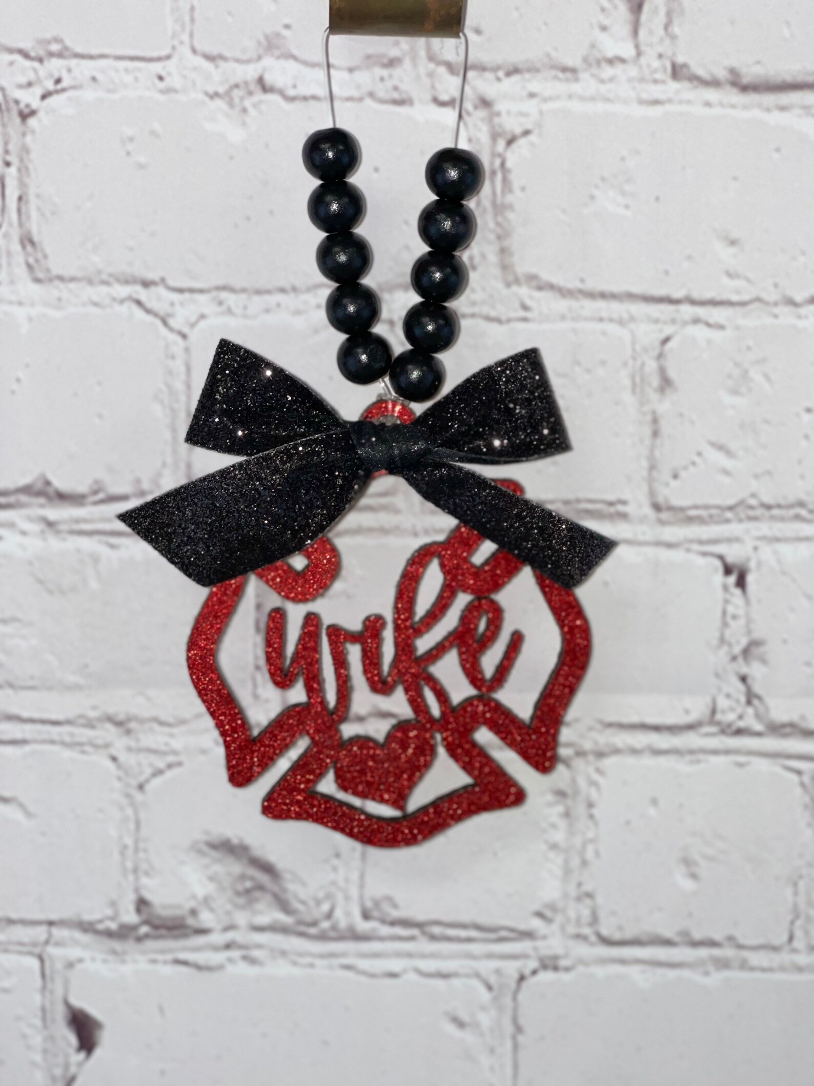 Firefighter Wife Car Mirror Charm | Car Charm | Rear View Mirror Charm ...