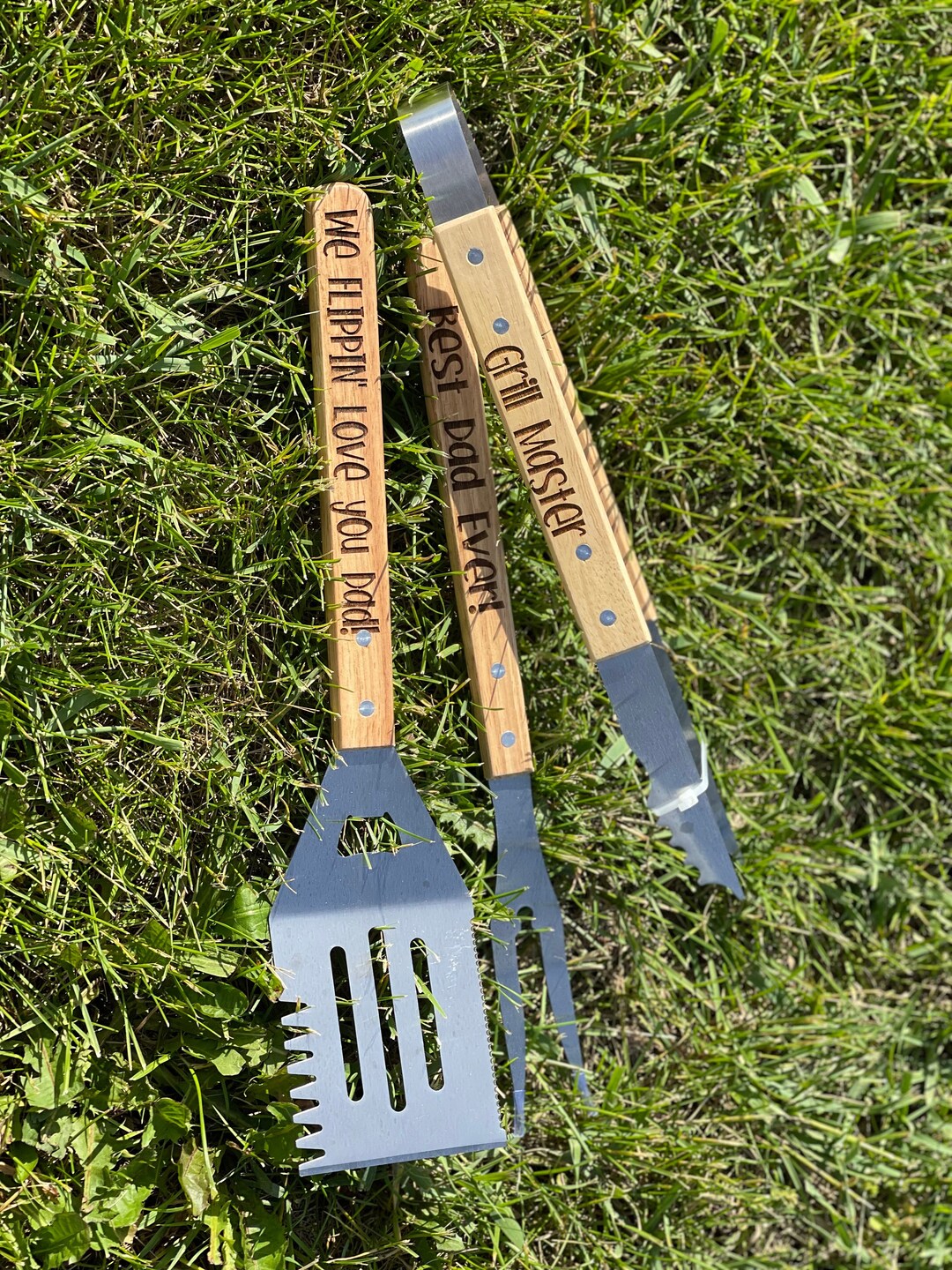 Personalized Grill Set of 3 | Engraved Grilling Sets | Fathers Day Gift ...