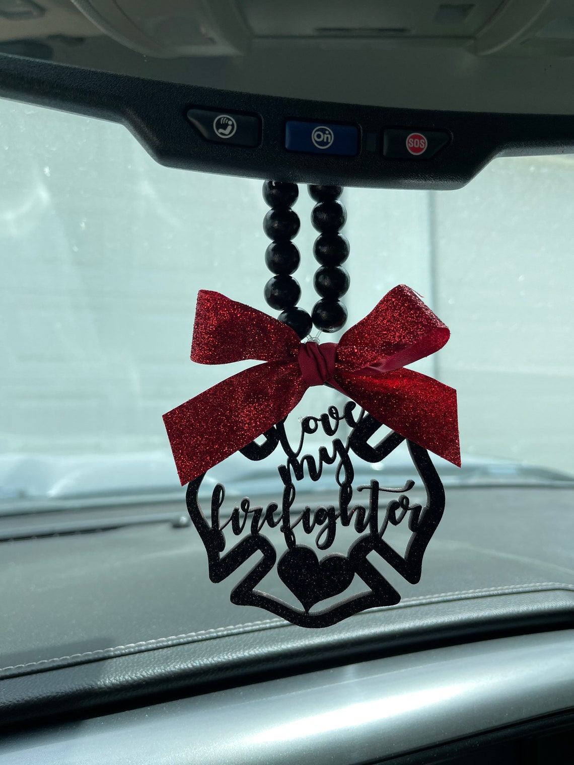 Love My Firefighter Car Mirror Charm Car Charm Rear View - Etsy