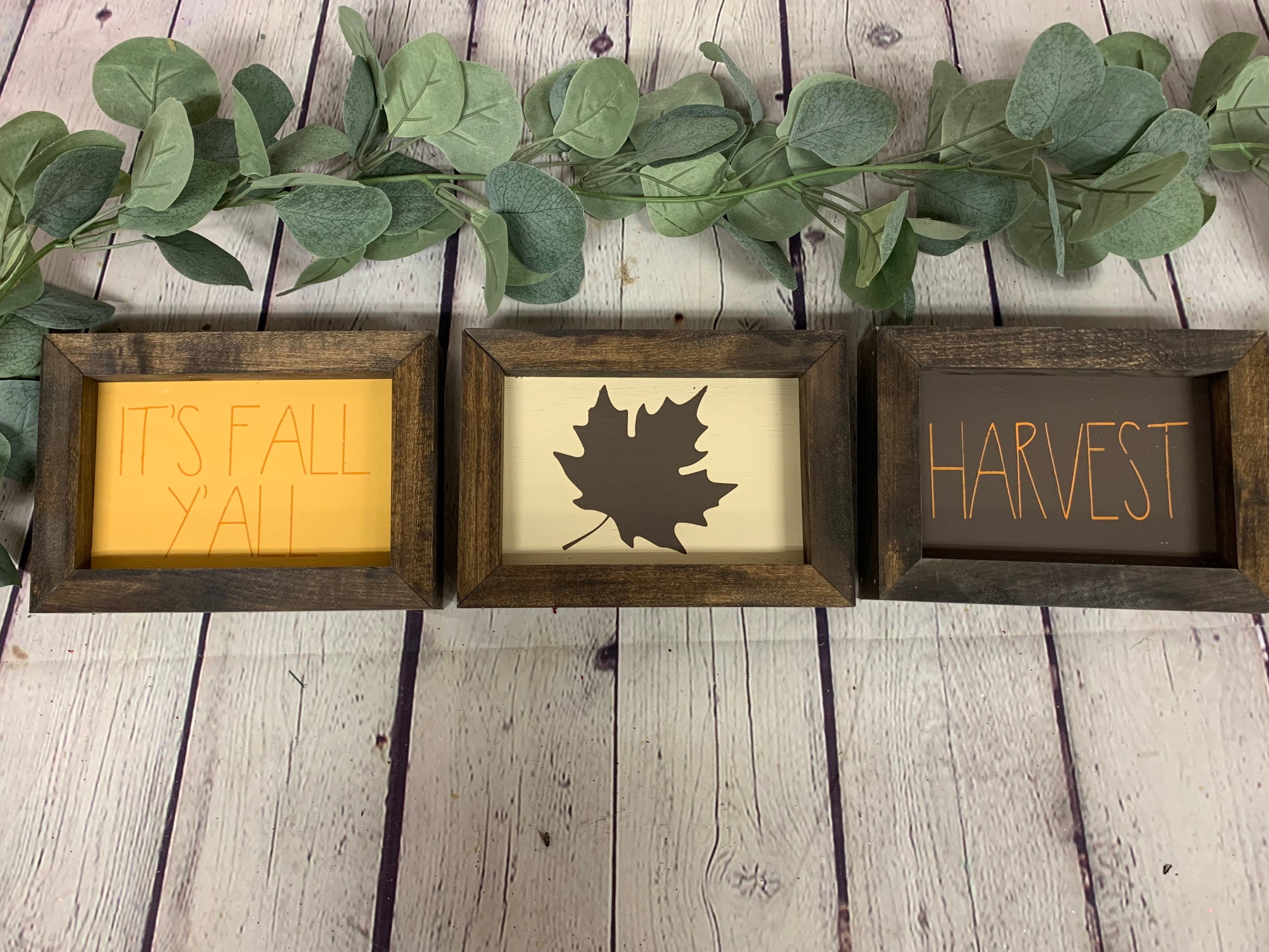 Reversible - Fall/halloween Mini Set of 3 | Rae Dunn Inspired Signs ...