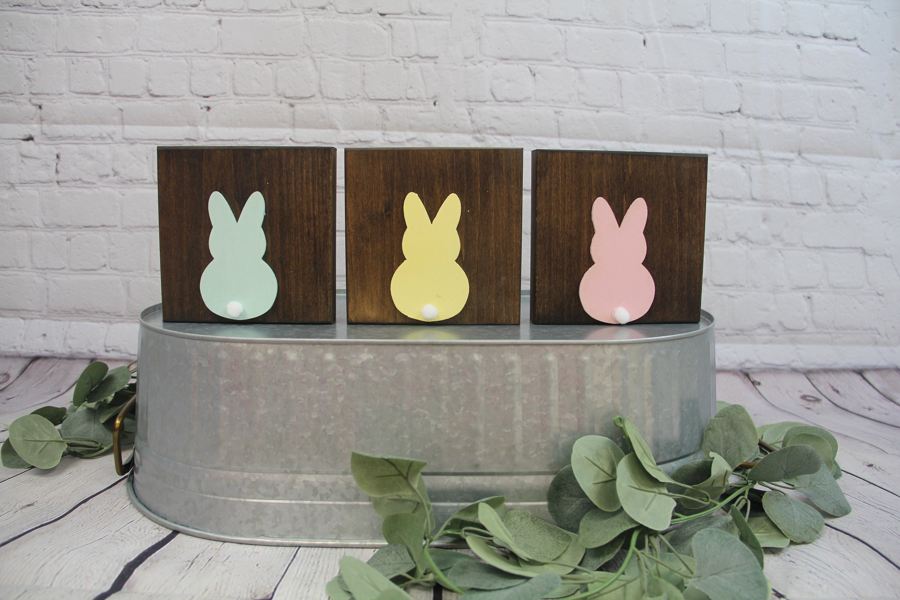 Easter Bunny 3D Mini Block Set of 3 Easter Decor Fluffy - Etsy
