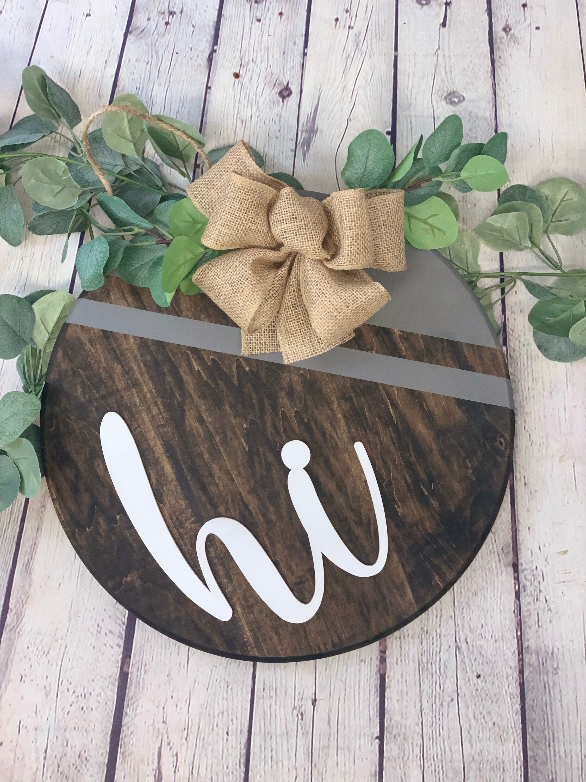 Hi Front Door Sign Front Door Decor Round Door Sign Door - Etsy