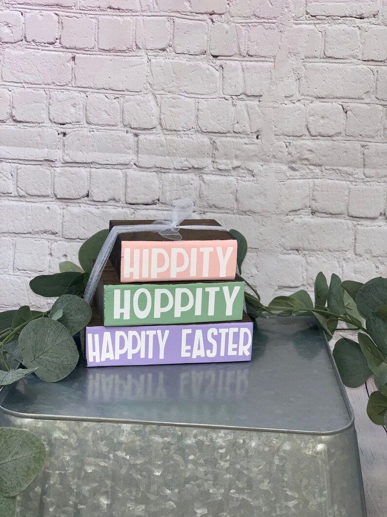 Easter Spring Reversible Stacker Blocks | Spring Decor | Easter Decor | Reversible Holiday ...