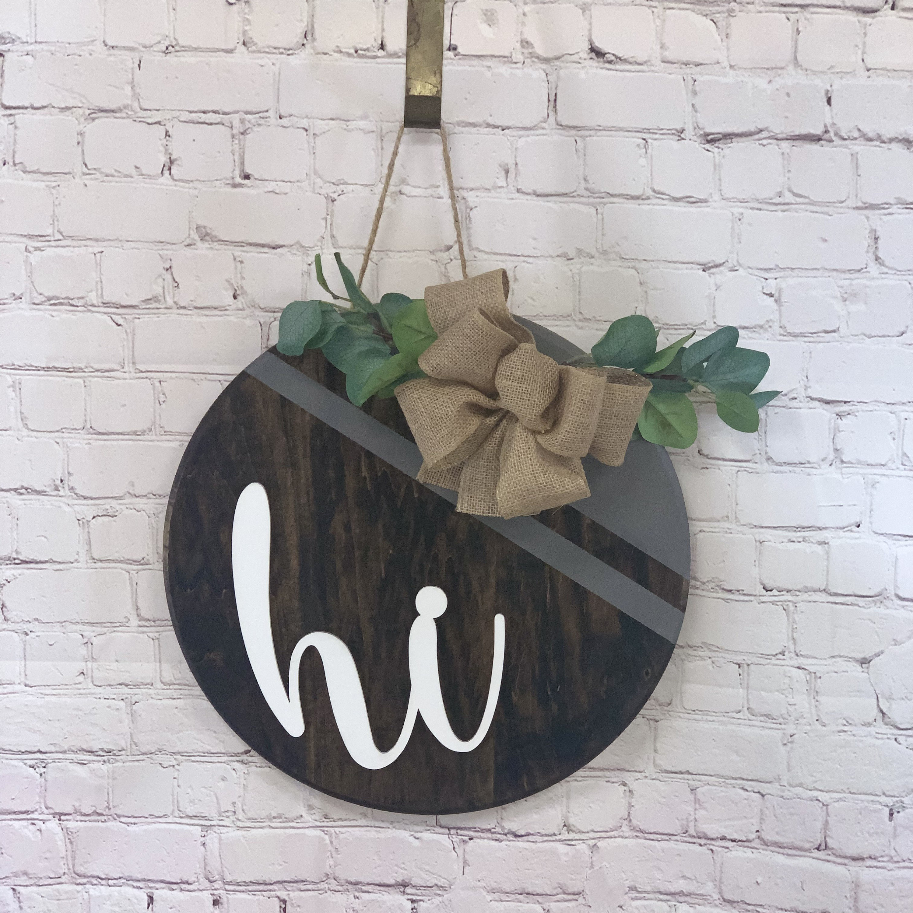 Hi Front Door Sign Front Door Decor Round Door Sign Door - Etsy
