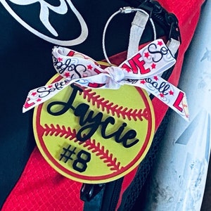 Personalized Softball Bag Tag | Softball Mom | Softball Player Gift ...
