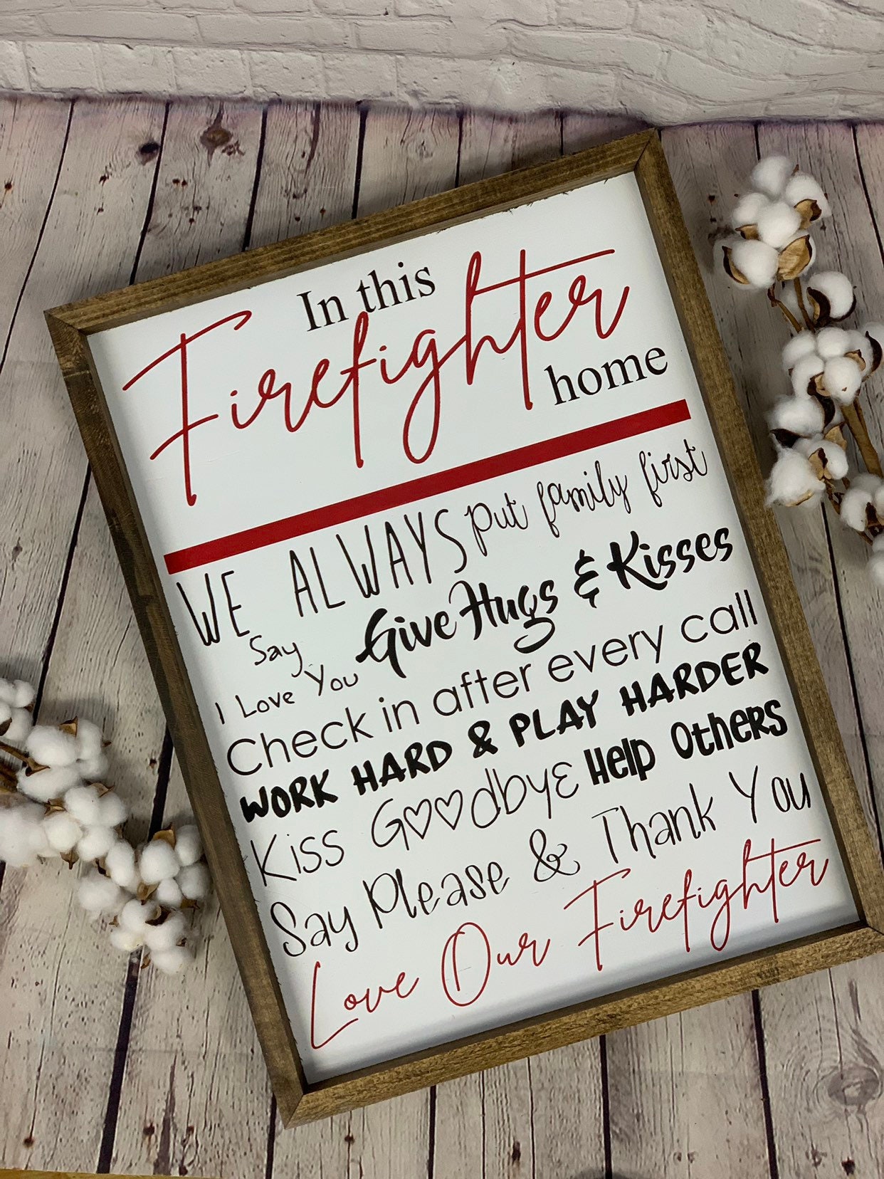 In This Firefighter Home Farmhouse Sign Firefighter Gift | Etsy