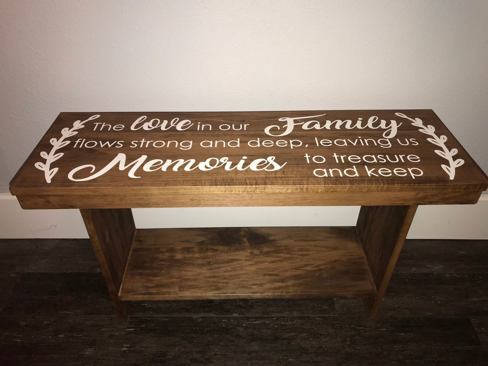 Love of a Family Bench Memorial Bench Entryway Bench | Etsy