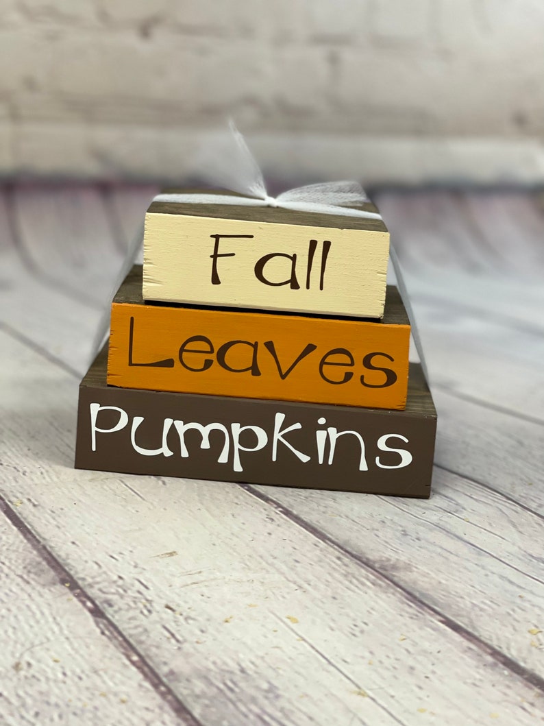 Fall Winter Reversible Stacker Blocks | Fall Decor | Winter Decor ...