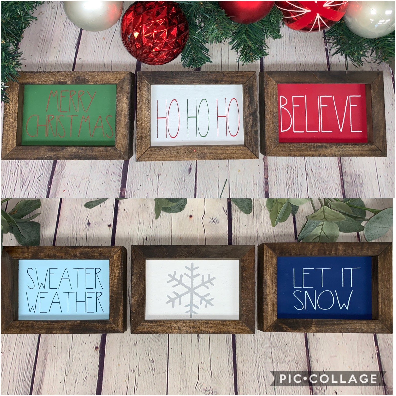 Reversible - Winter/christmas Mini Set of 3 | Rae Dunn Inspired Signs ...