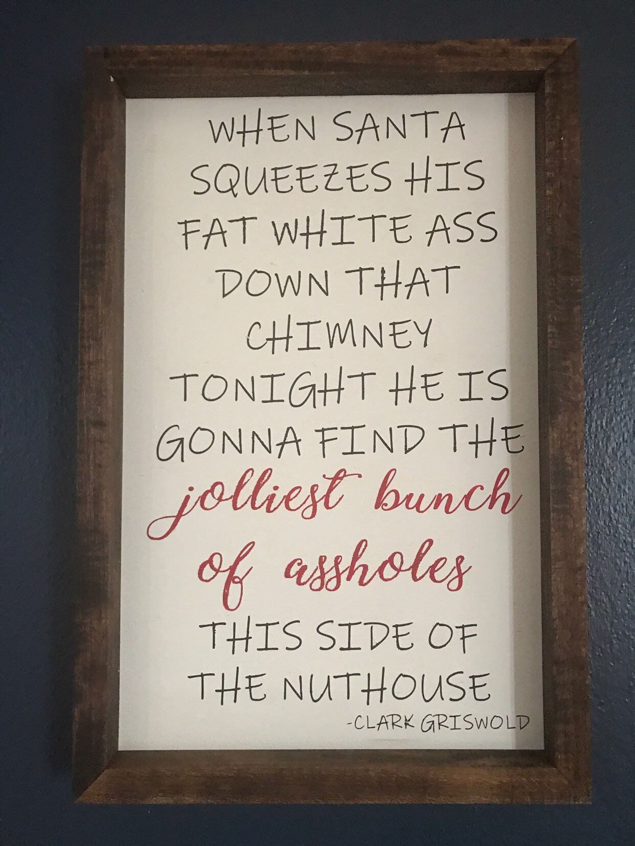 Griswold Christmas Farmhouse Sign Clark Griswold Jolliest | Etsy
