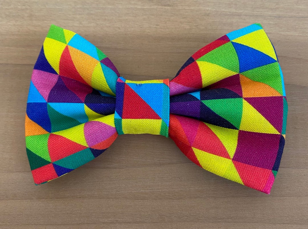 Colorful Triangle Rainbow Dog Bow Tie - Etsy