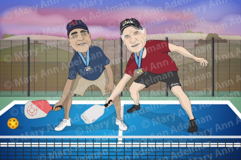 Pickleball Cartoons - Etsy