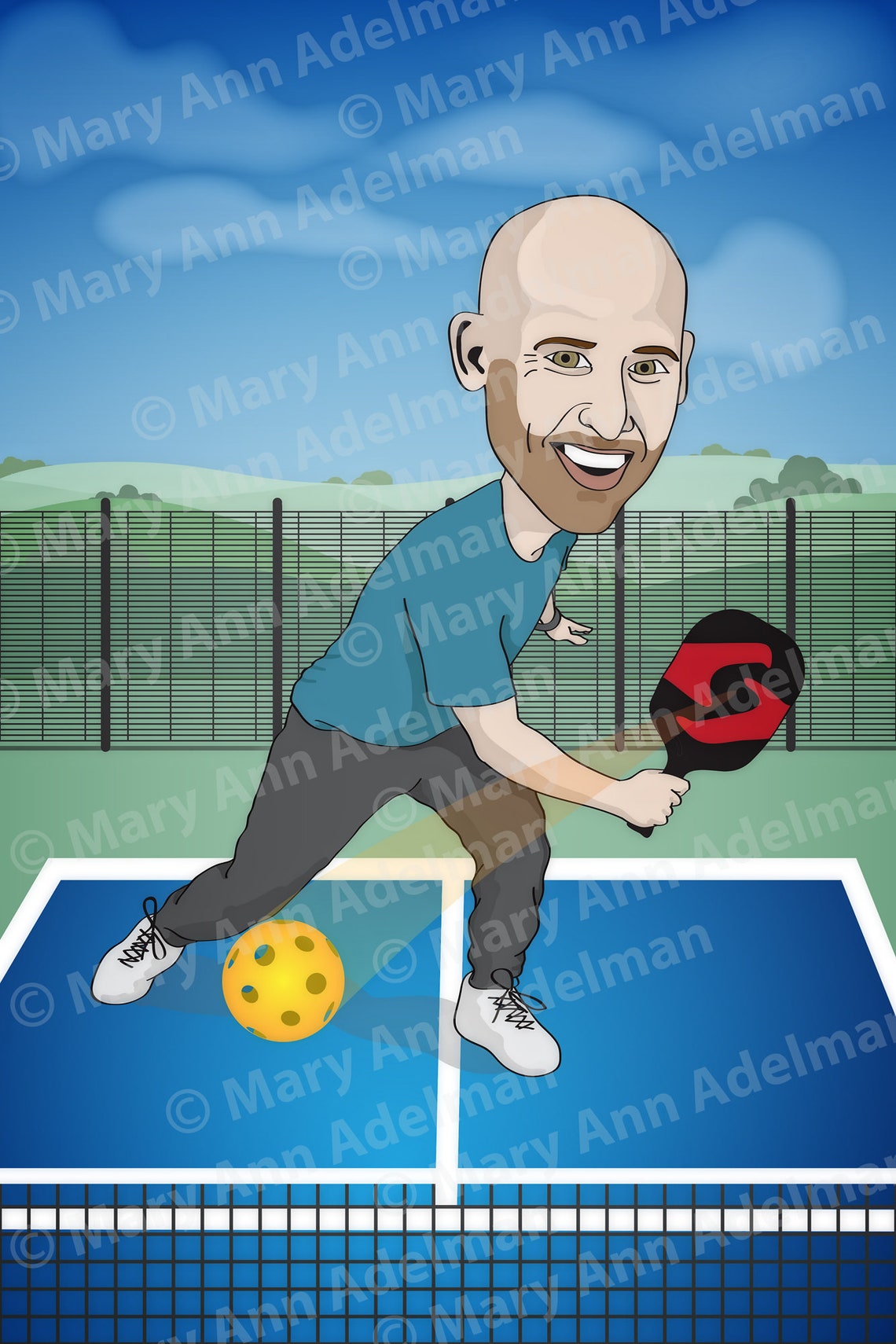 Pickleball Cartoons - Etsy