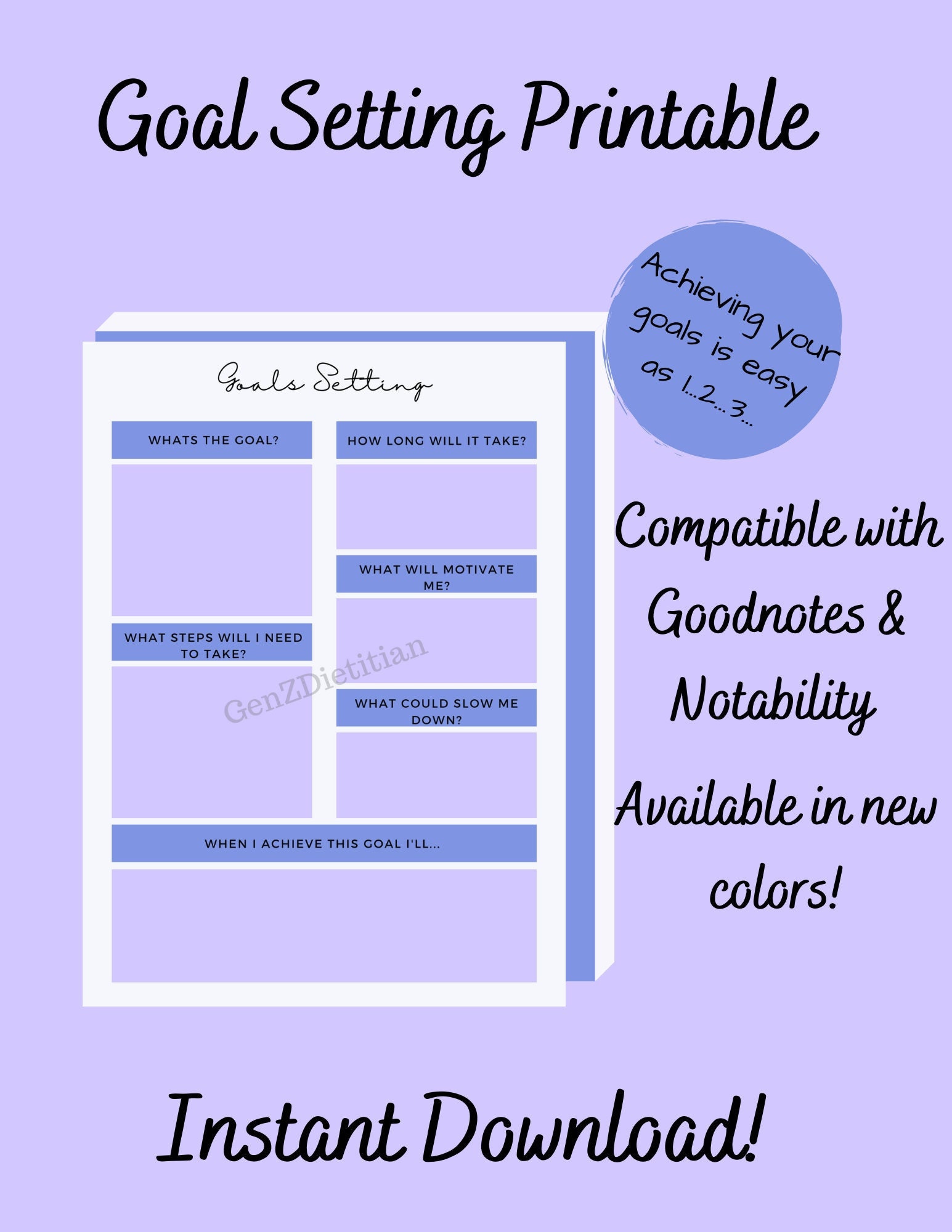 Printable Goal Planner, Life Fitness Career Finance Relationships and ...