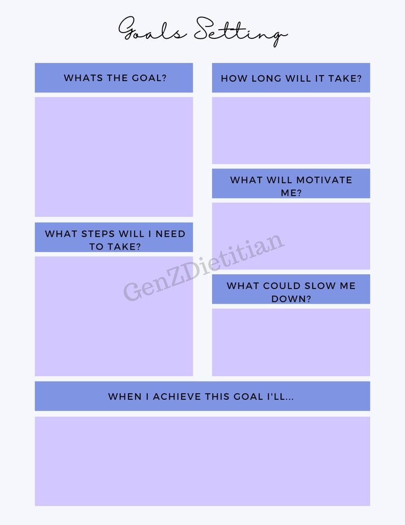 Printable Goal Planner, Life Fitness Career Finance Relationships and ...