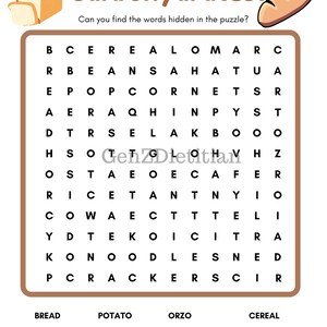 Ultimate Food Word Search Bundle, 7 Printable Pages for Kids, Food Word ...