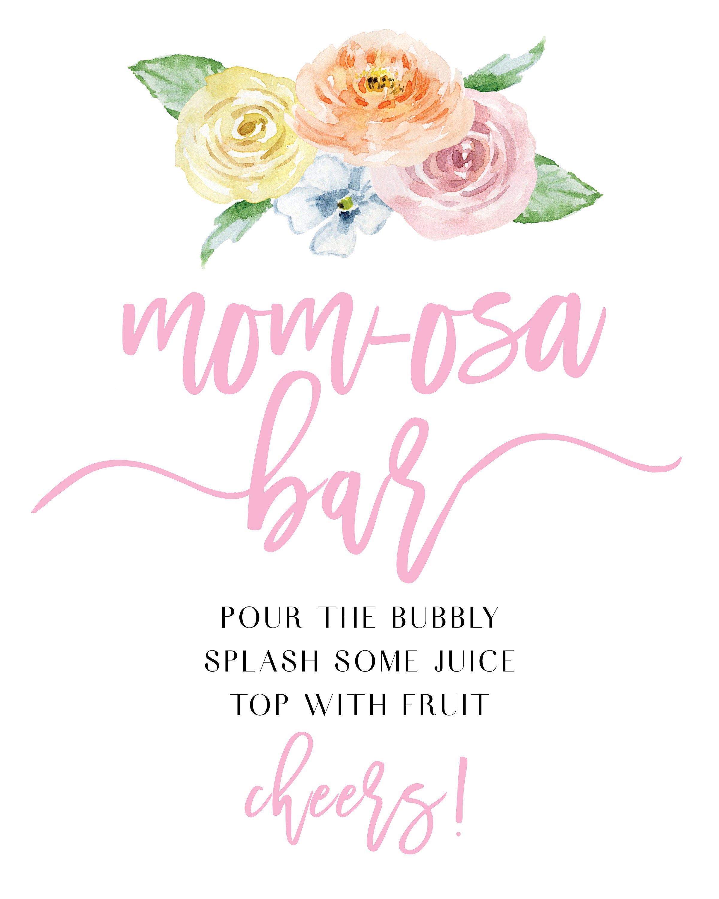 MOM-OSA Bar Sign - Mother's Day 8"x10 Printable - 2 Versions/colors ...