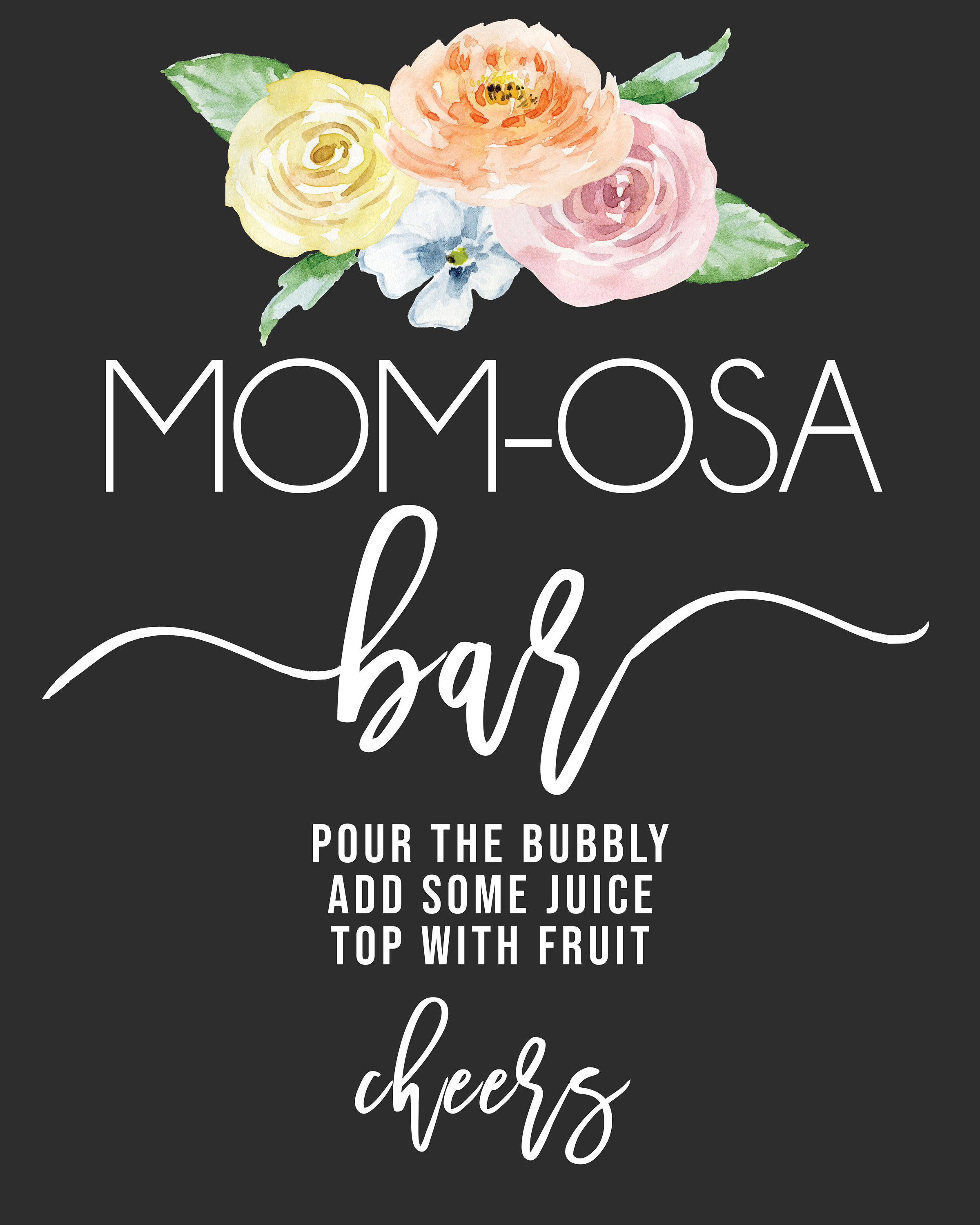 MOM-OSA Bar Sign - Mother's Day 8"x10 Printable - 2 Versions/colors ...