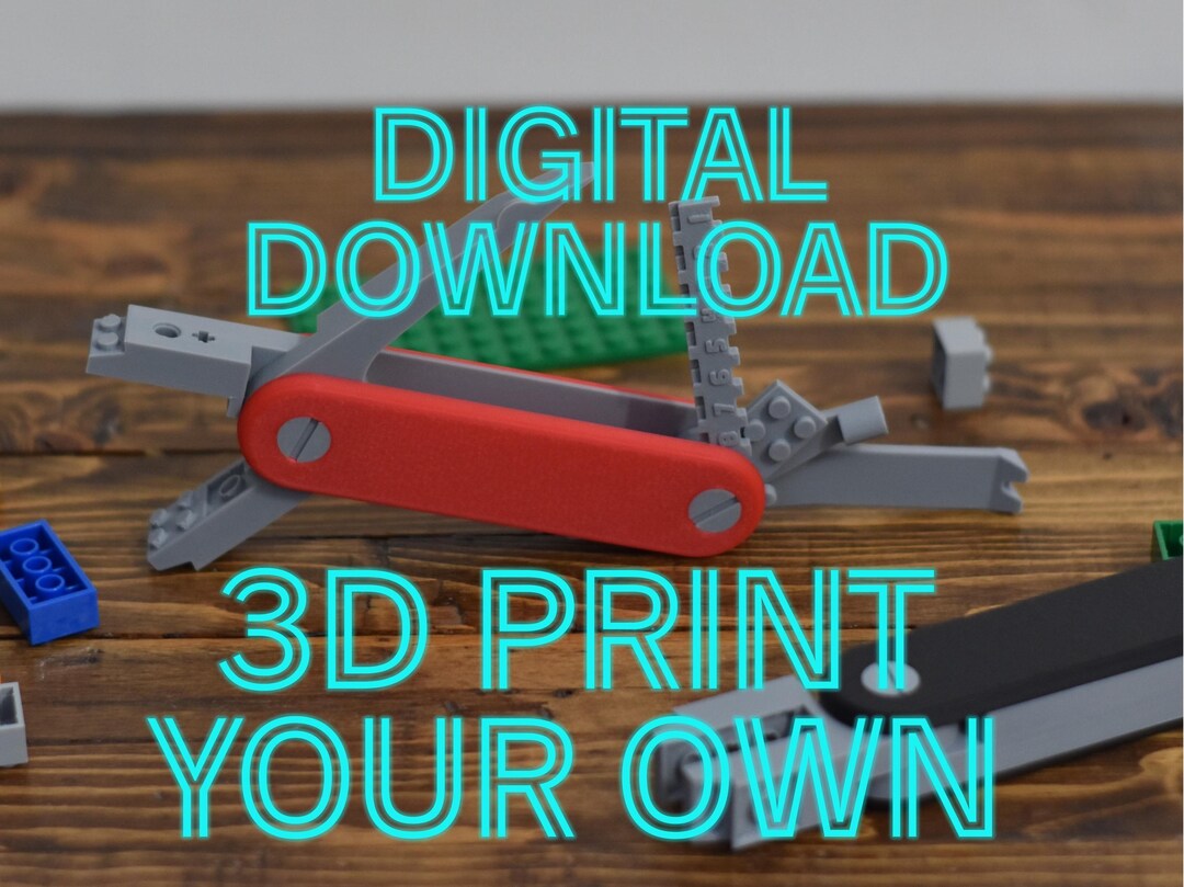 Digital STL Files: 3D Print Your Own Brick Army Knife Multi-tool LEGO ...