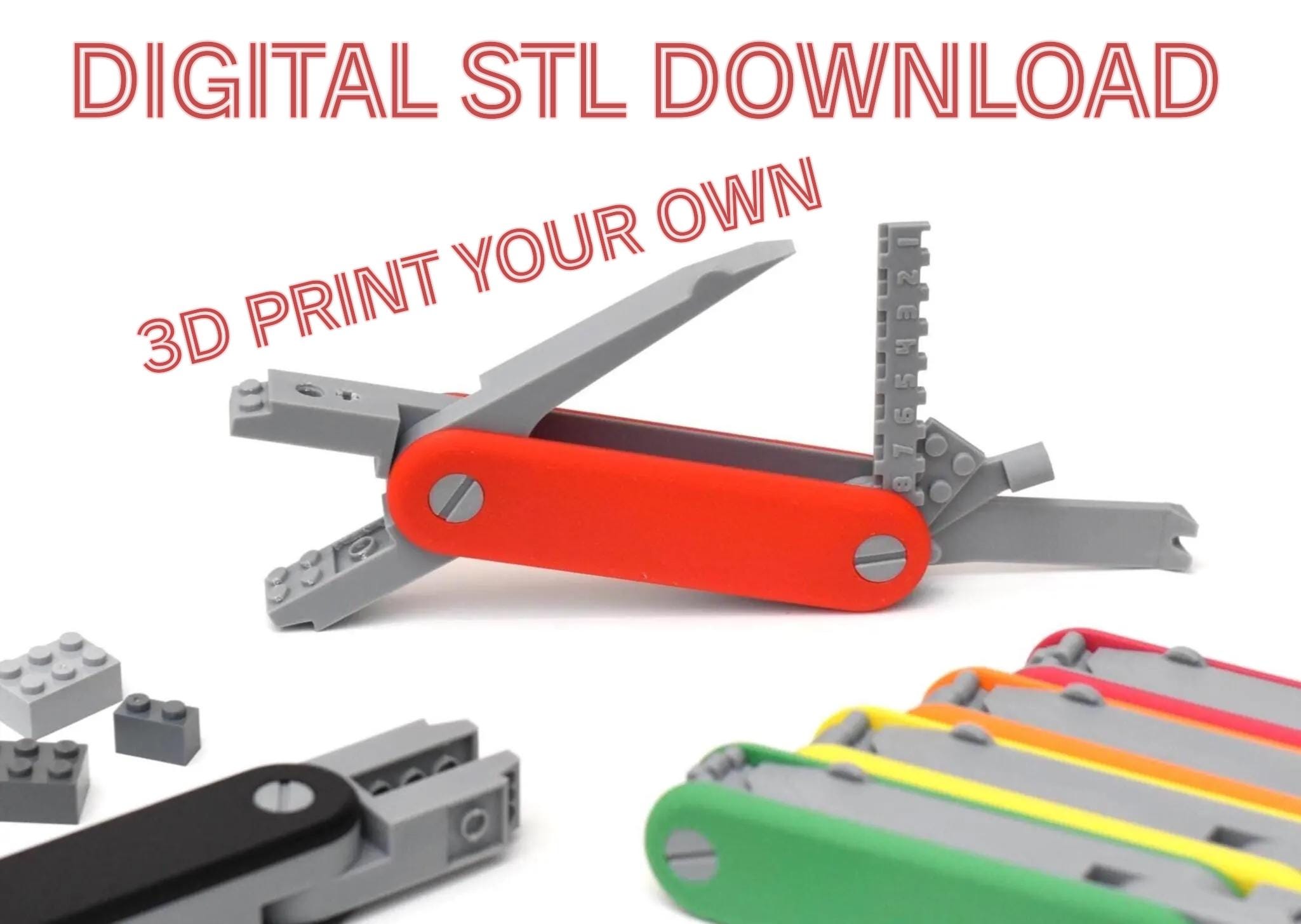 Digital STL Files: 3D Print Your Own - Brick Army Knife Multi-tool ...