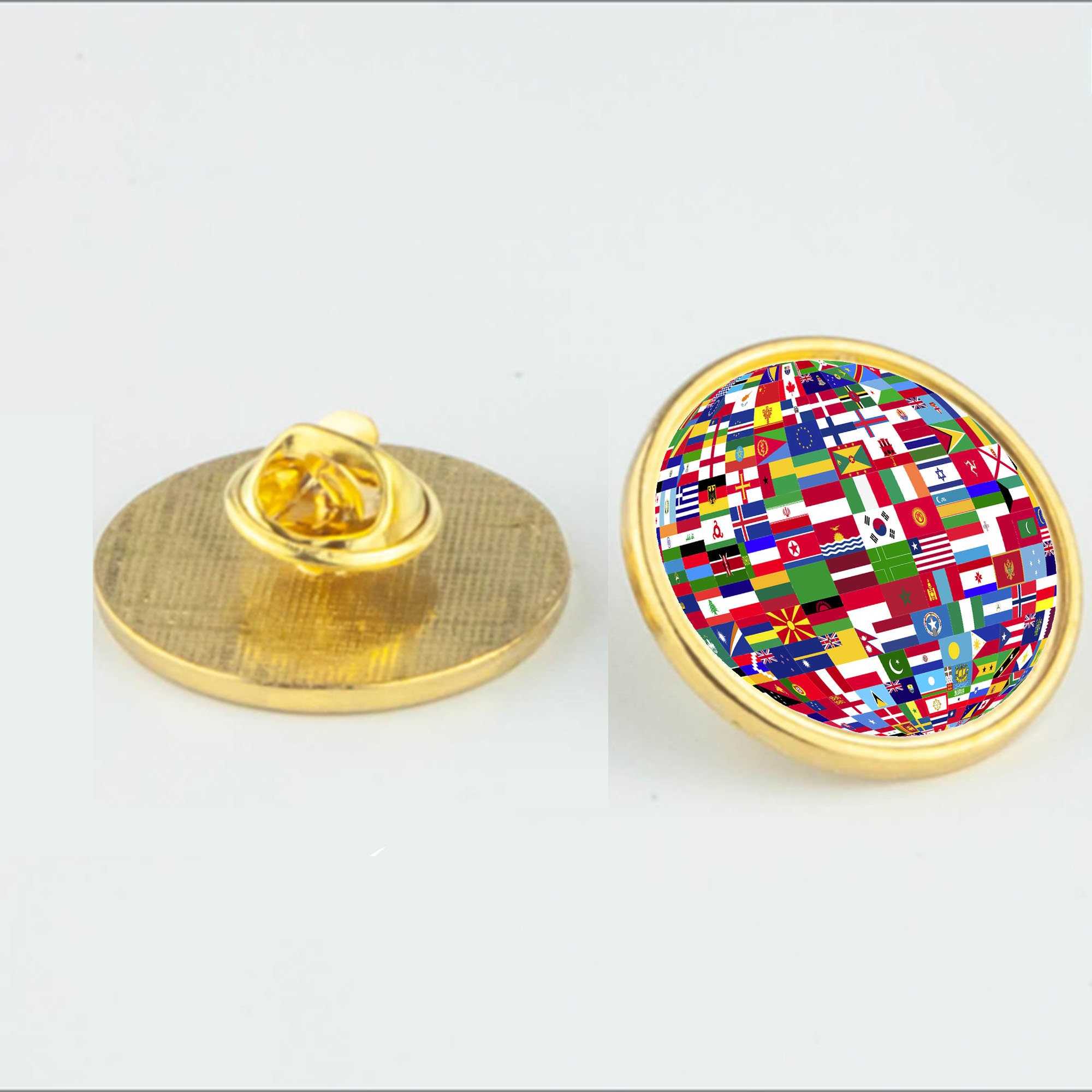Country Flags A-D Pin Badge Choose Your Countries Flag Names or Create ...