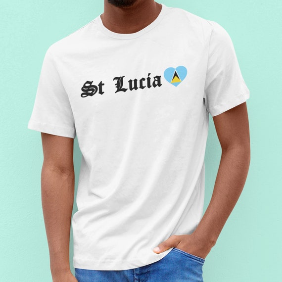 St Lucia Caribbean Saint Lucian Flag Mens Tshirt - Etsy