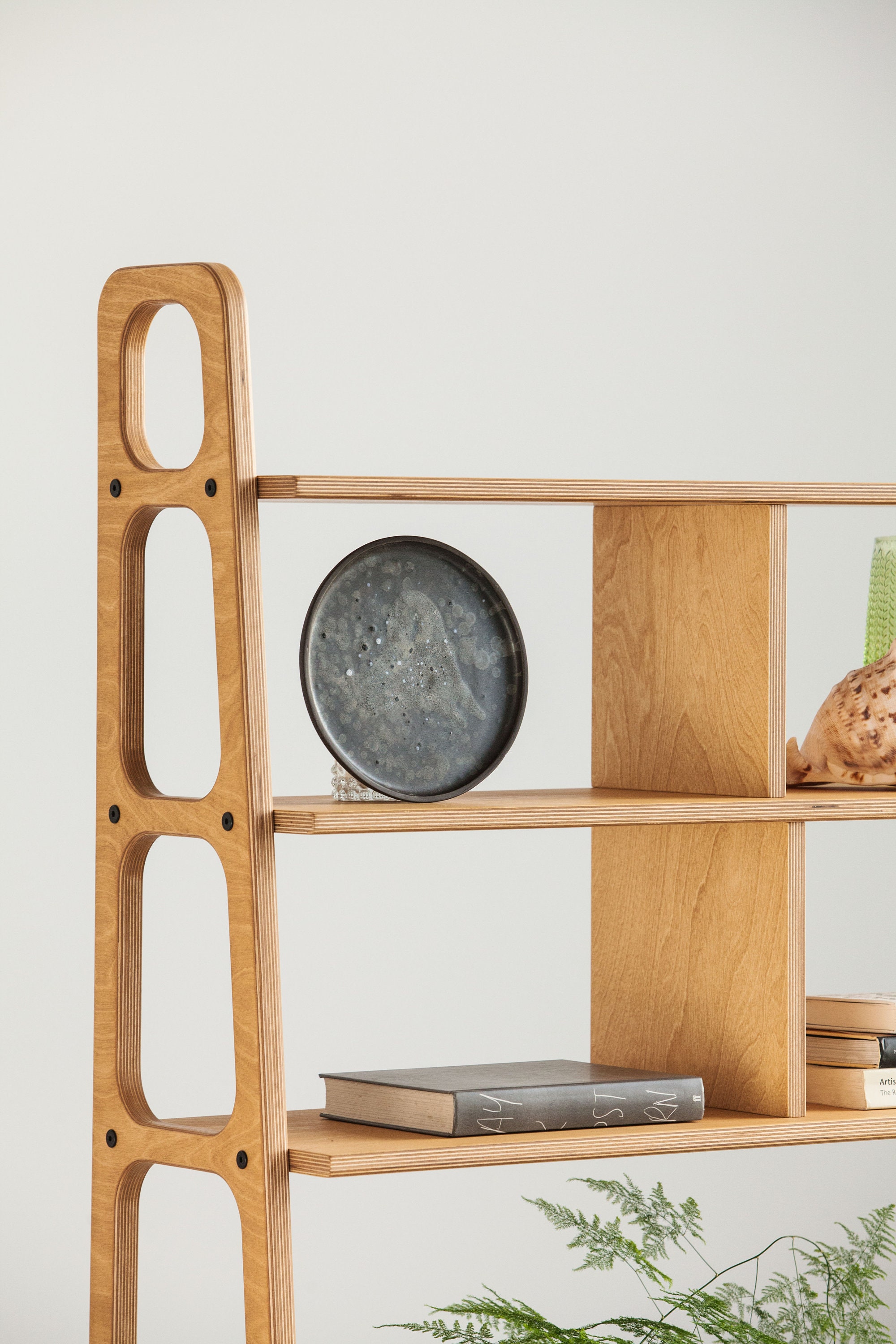 Mid Century Modern Ladder Bookshelf: Handmade Walnut Bookcase, Mid ...