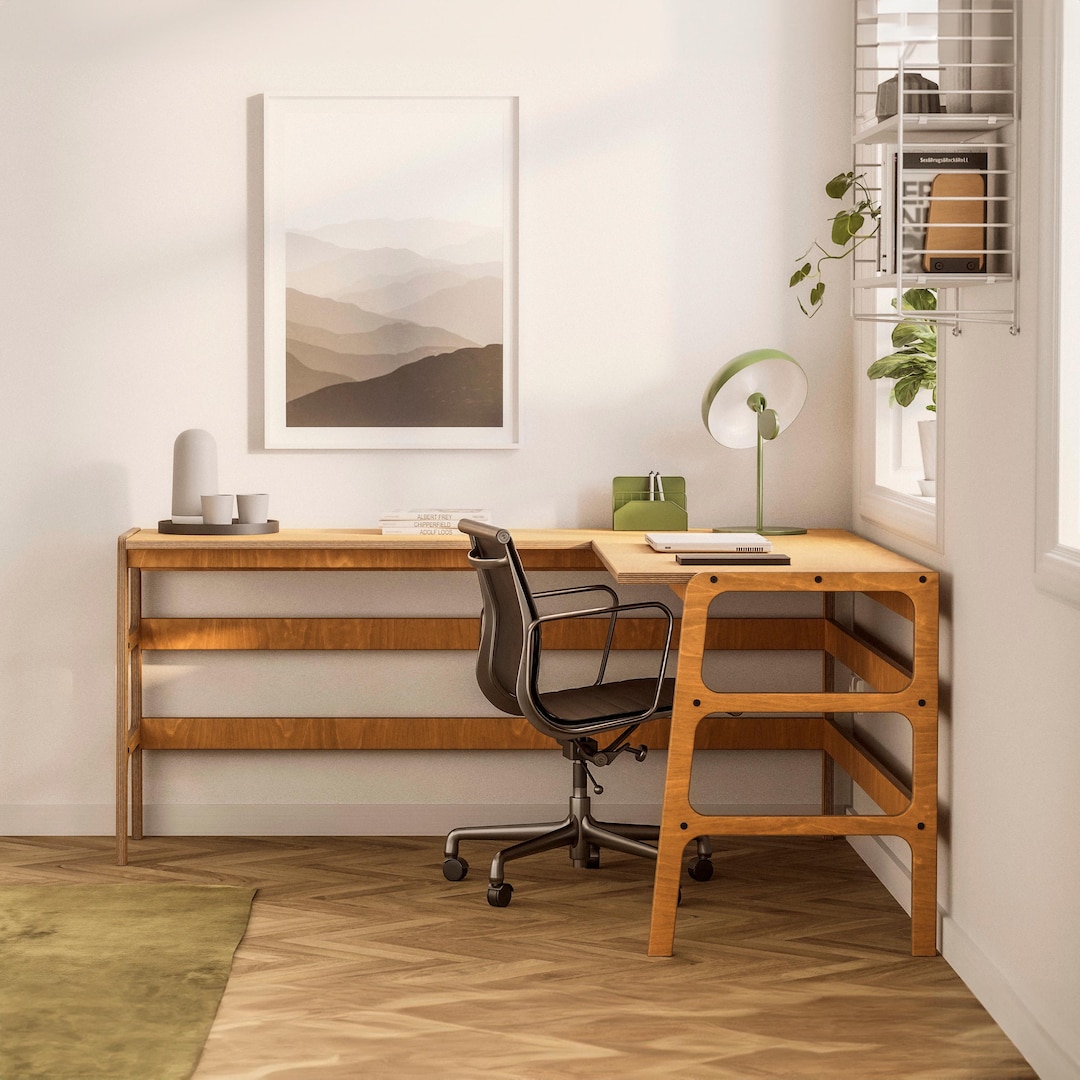 Music Studio Desk, L Shaped Desk, Custom Desk, Mid Century Modern Desk ...