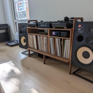 Vinyl Sideboard | Record Player Stand With LP Storage | Mid Century ...