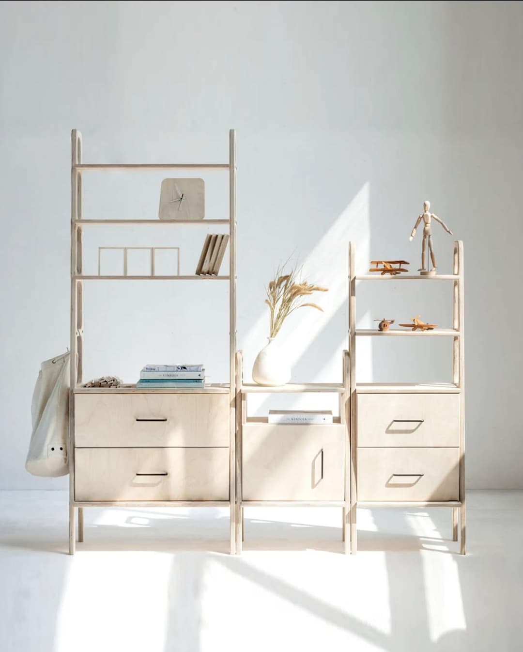 Estantería modular de escalera de madera contrachapada: estanterías ...