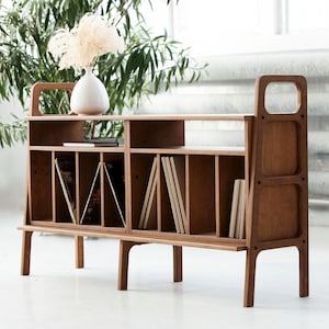 Vinyl Sideboard | Record Player Stand With LP Storage | Mid Century ...