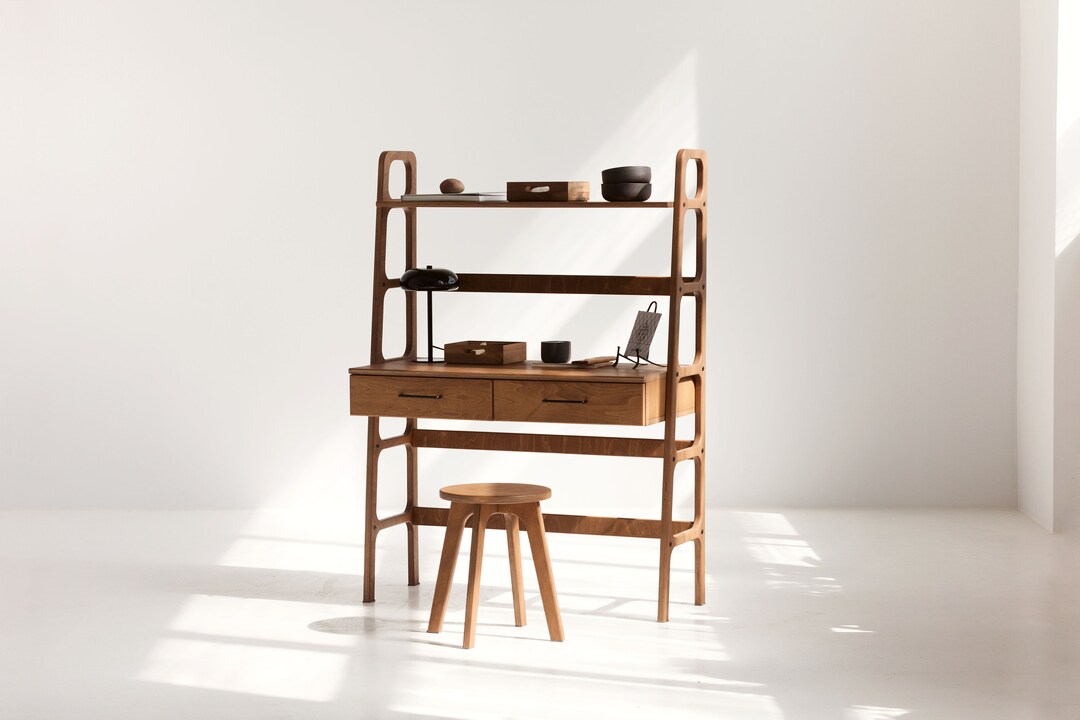 Computer Desk, Bookcase Desk, Mid Century Modern Desk, Wooden Desk ...