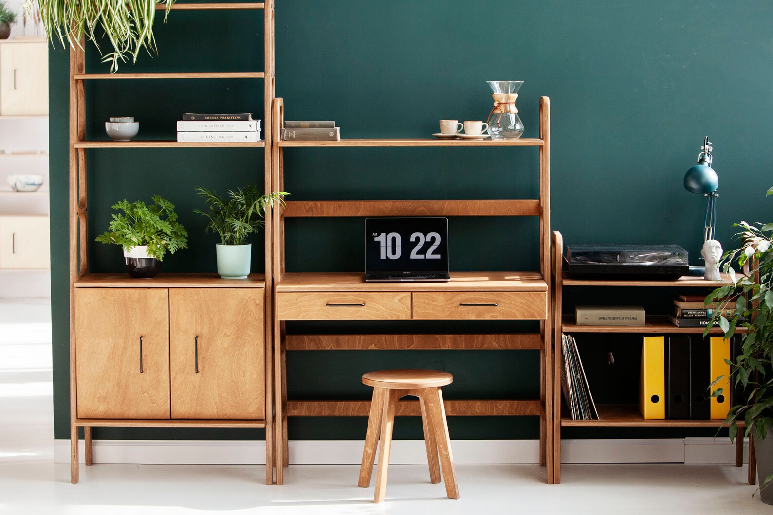 Mid Century Modern Desk With Shelves: Wooden Office Desk, Desk Shelf - Etsy